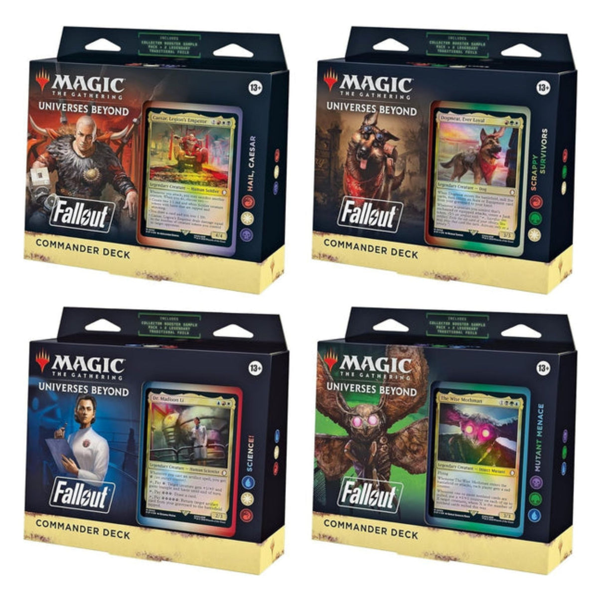 Magic The Gathering Universes Beyond Fallout Commander Deck Display (4 ...