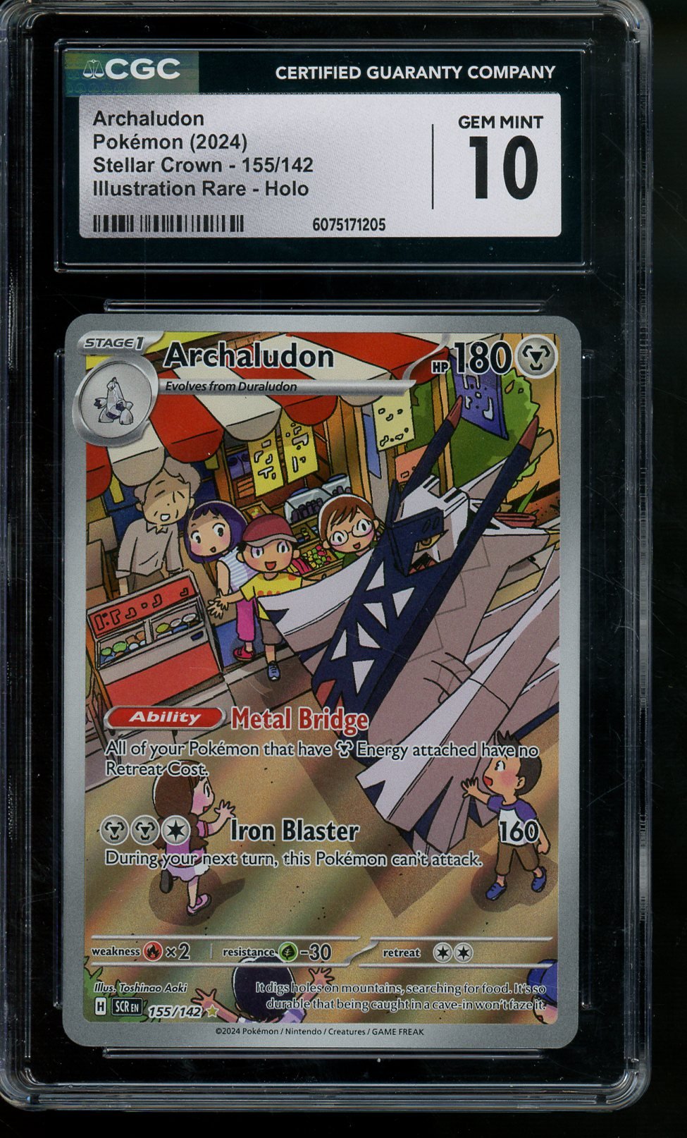 2024 Pokemon Stellar Crown Pokemon Archaludon Illustration Rare Holo C ...