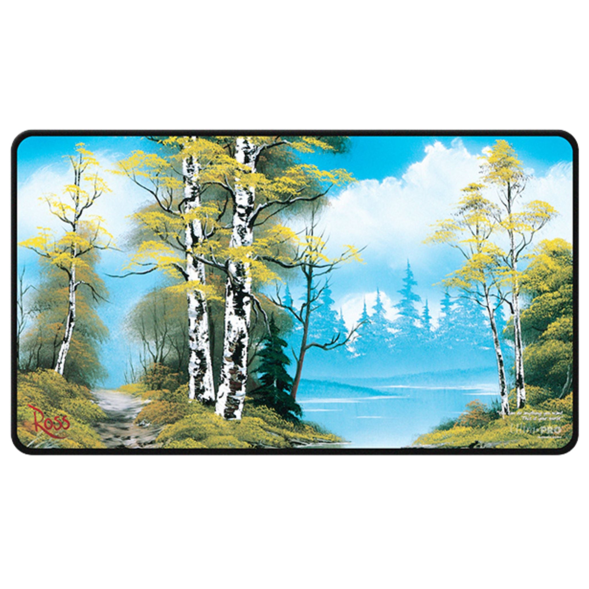 Ultra Pro Black Stitched Bob Ross Lakeside Path Playmat – Trading Card ...